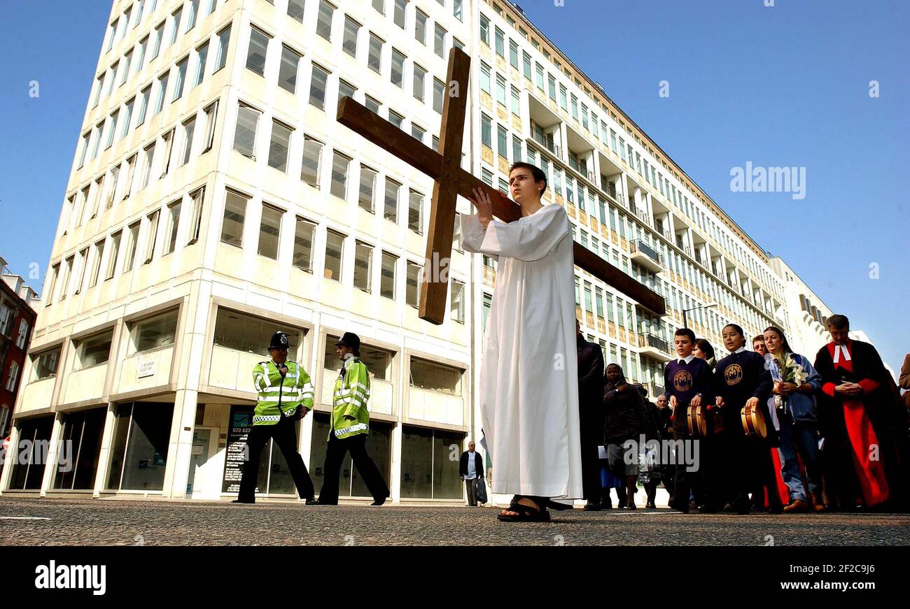 The traditional Easter parade on its way down Victoria Street, London ...