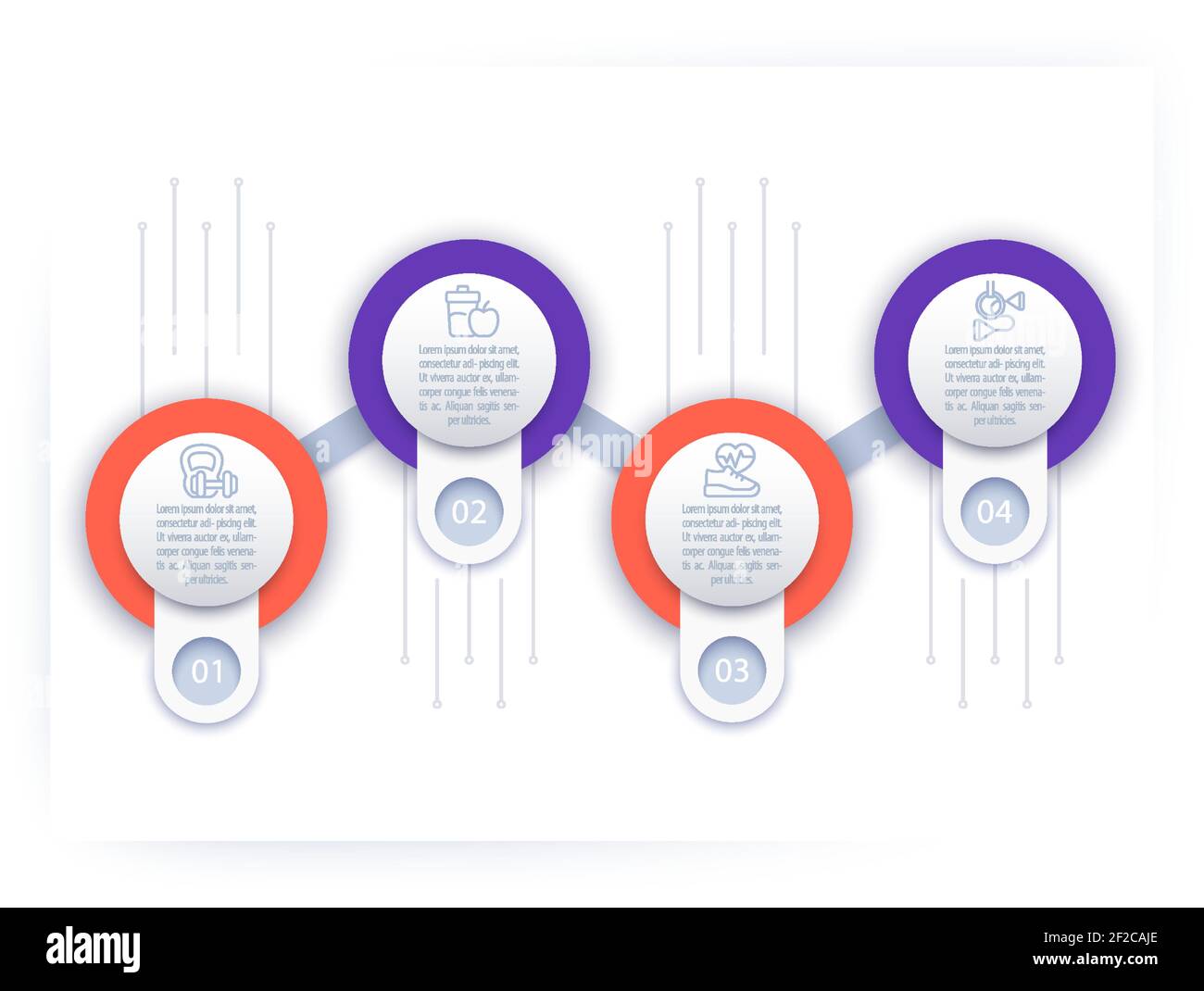 infographics, a timeline with line fitness icons Stock Vector Image ...