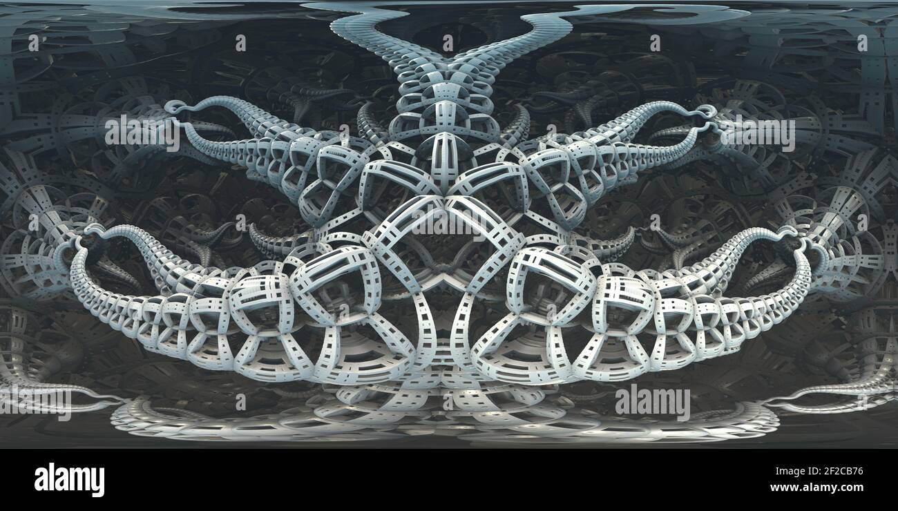 360 degree alien labyrinth, abstract maze background, equirectangular ...