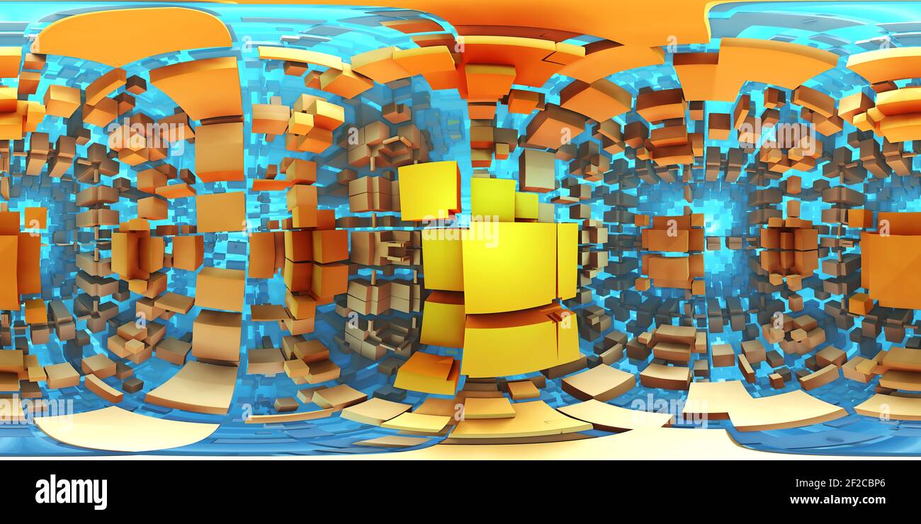 360 degree alien labyrinth, abstract maze background, equirectangular ...