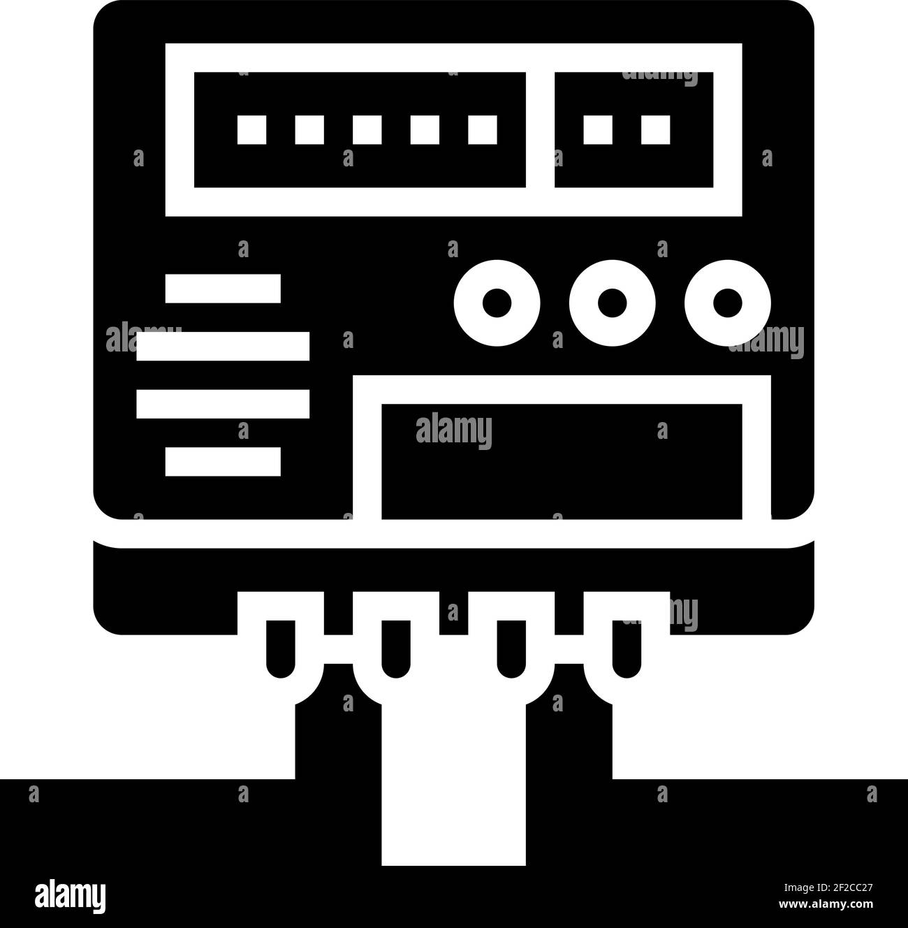 electric meter for monitoring energy saving glyph icon vector ...