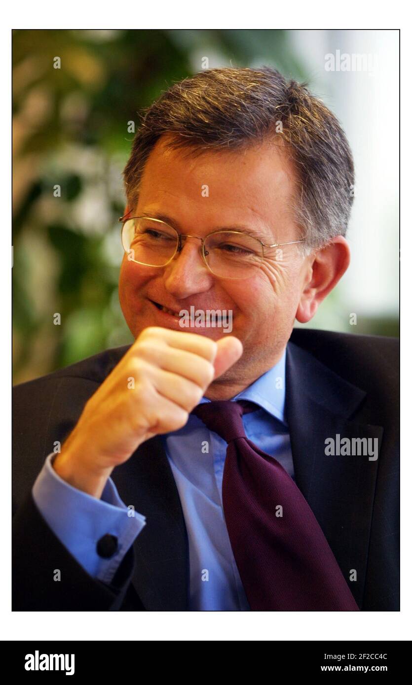 Stephen Byers in his office in London.pic david sandison 19/1/2002 ...