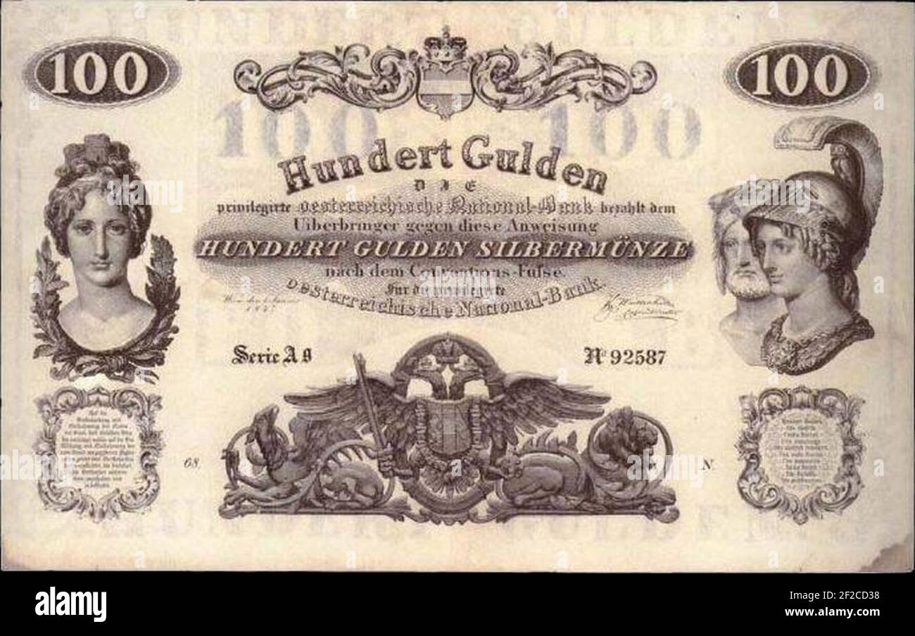 PONB 100 Gulden 1847 obverse Stock Photo - Alamy