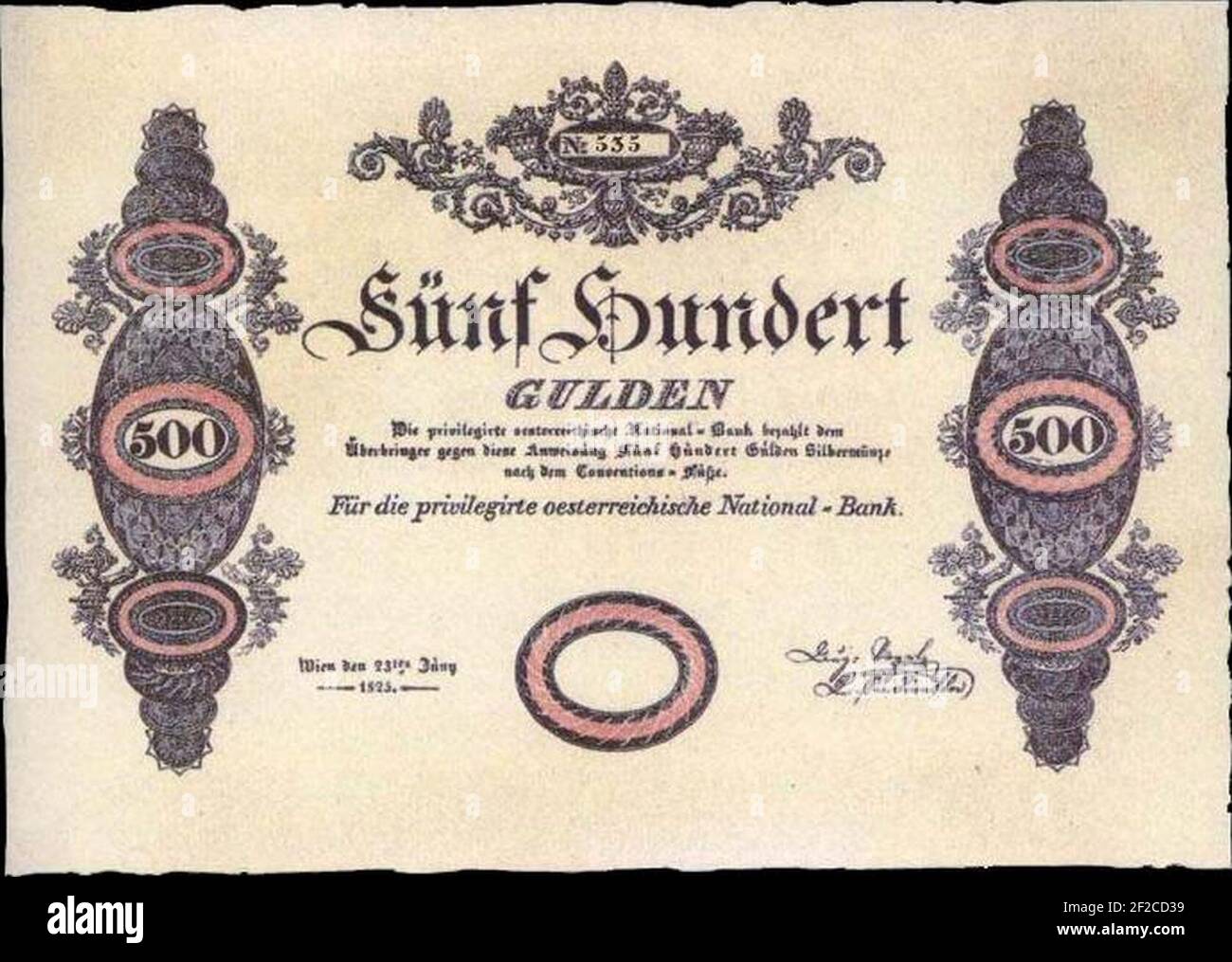 PONB 500 Gulden 1825 obverse Stock Photo - Alamy
