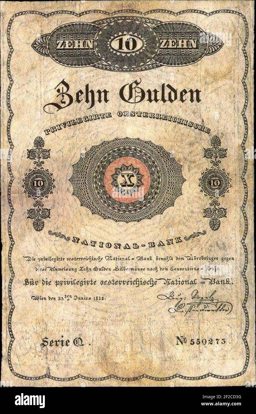 PONB 10 Gulden 1825 obverse Stock Photo - Alamy