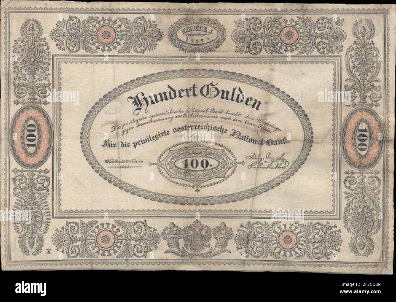 PONB 100 Gulden 1825 obverse Stock Photo - Alamy