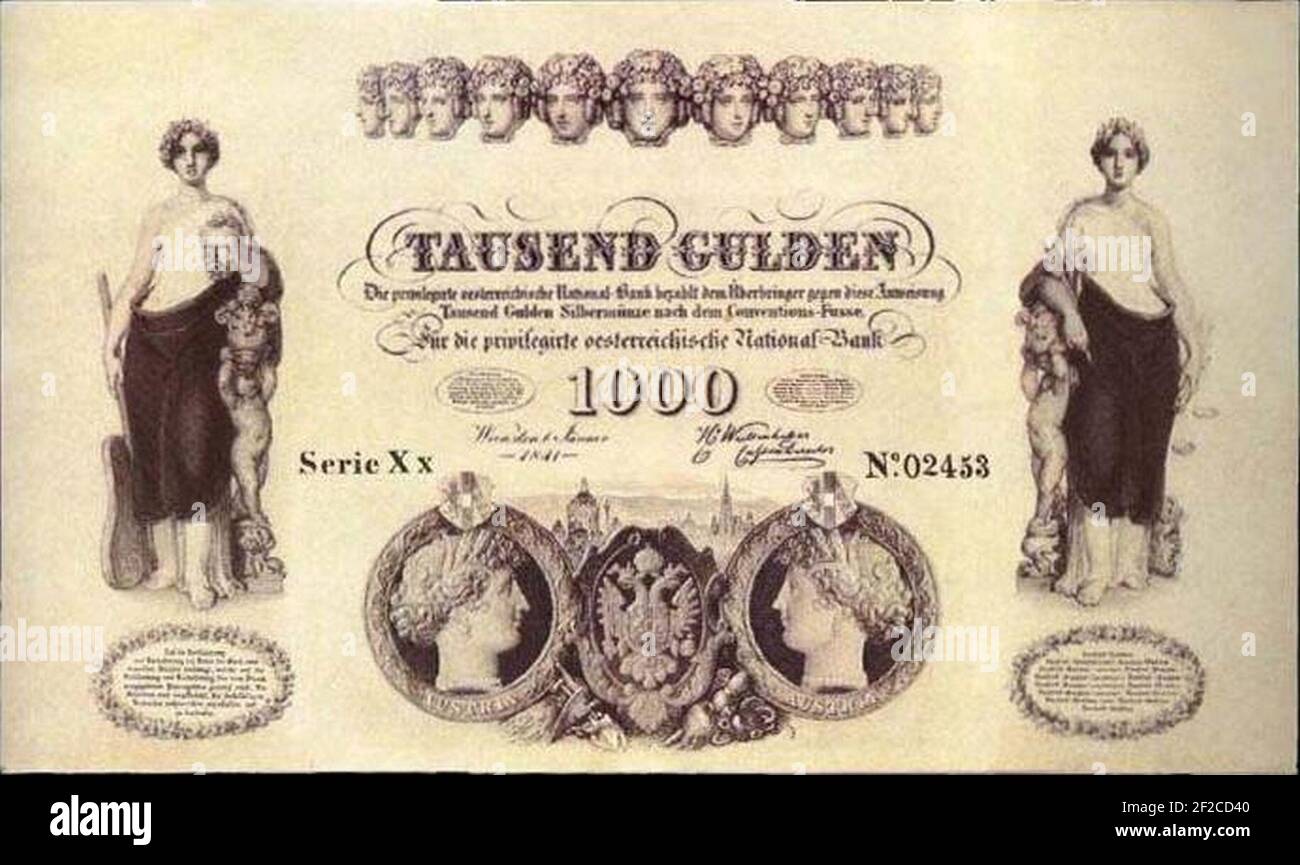 PONB 1000 Gulden 1841 obverse Stock Photo - Alamy