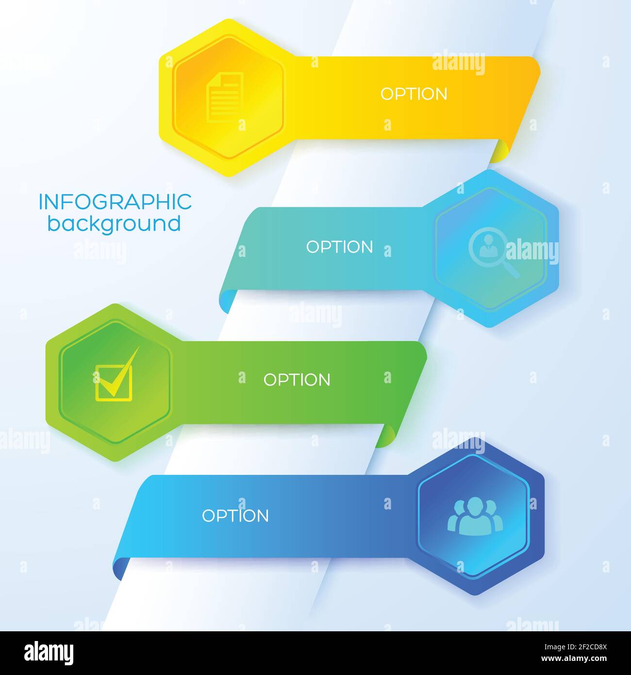 Business infographic concept with icons four colorful ribbons and ...