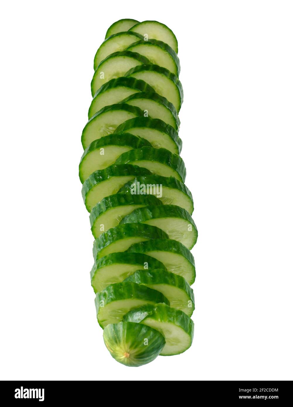 Fresh cucumber covered with chunks on white background isolated Stock ...