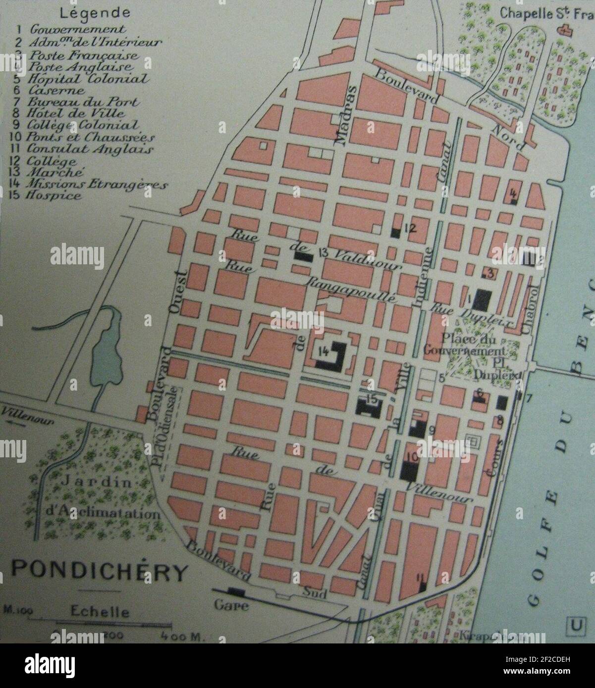 Pondicherry map, 1931 Stock Photo - Alamy