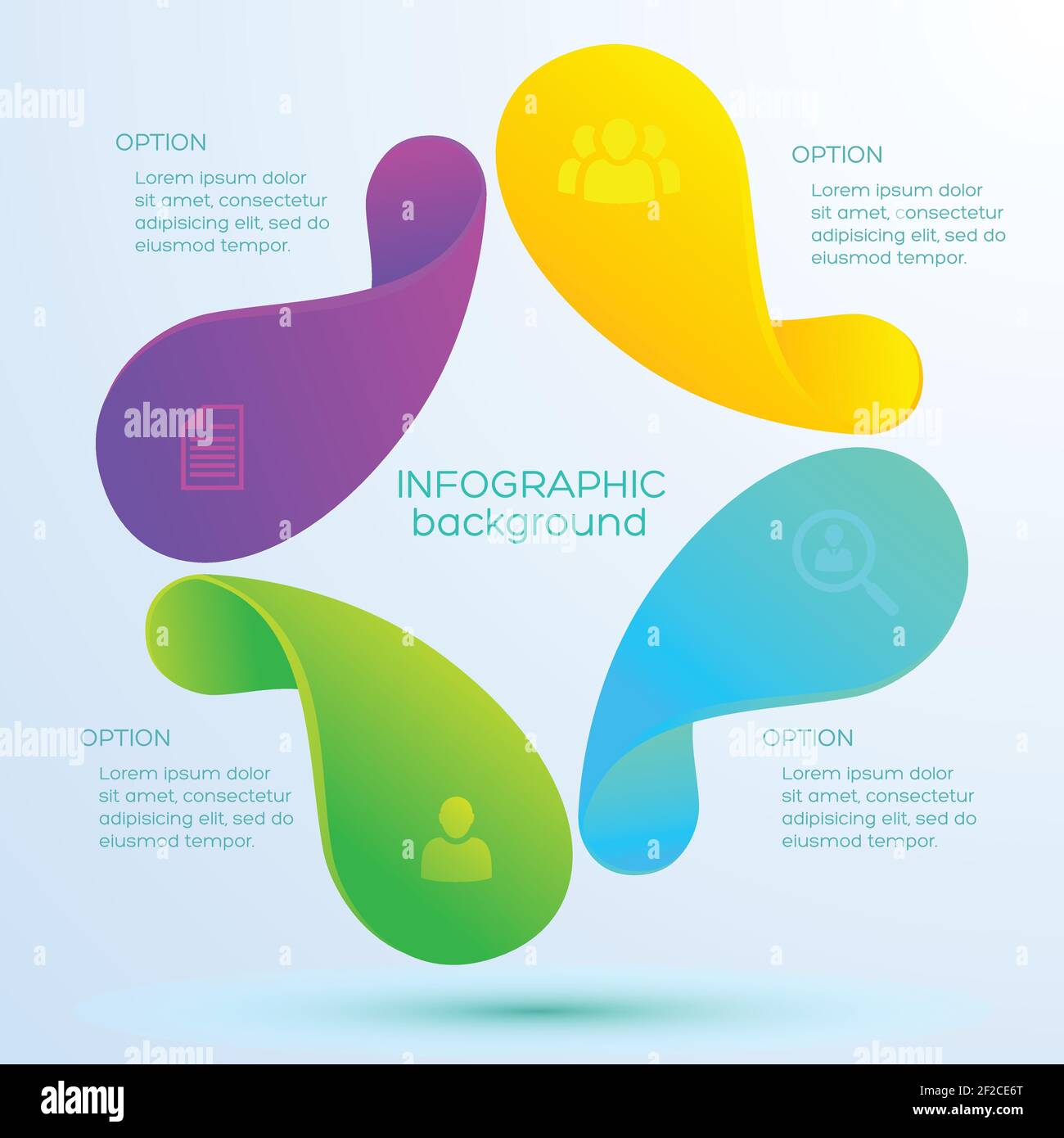 Web infographic design concept with icons and abstract four light ...