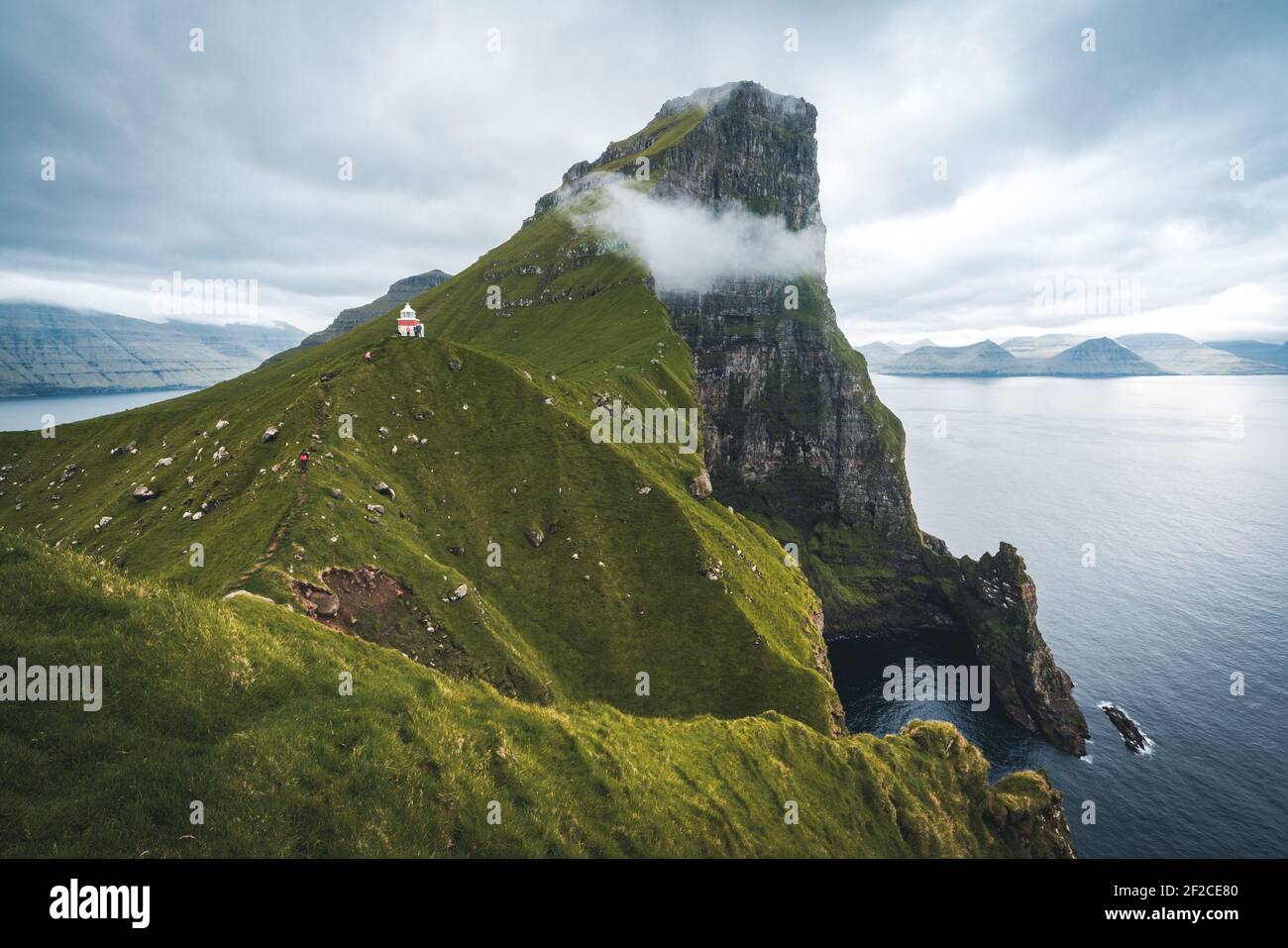 Kalsoy Island with Kallur lighthouse on on Faroe islands, Denmark ...