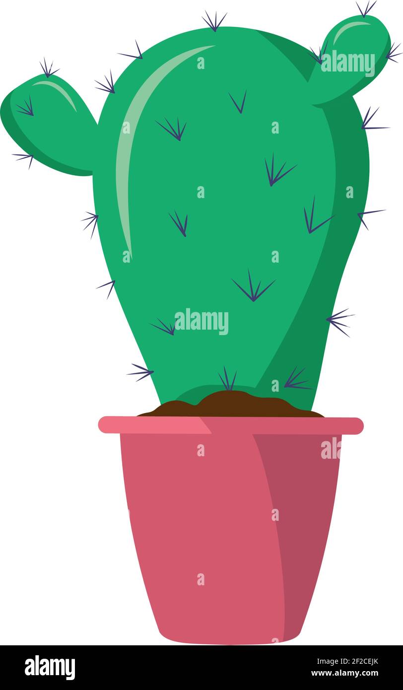 Green cactus cartoon houseplant Stock Vector Images - Alamy