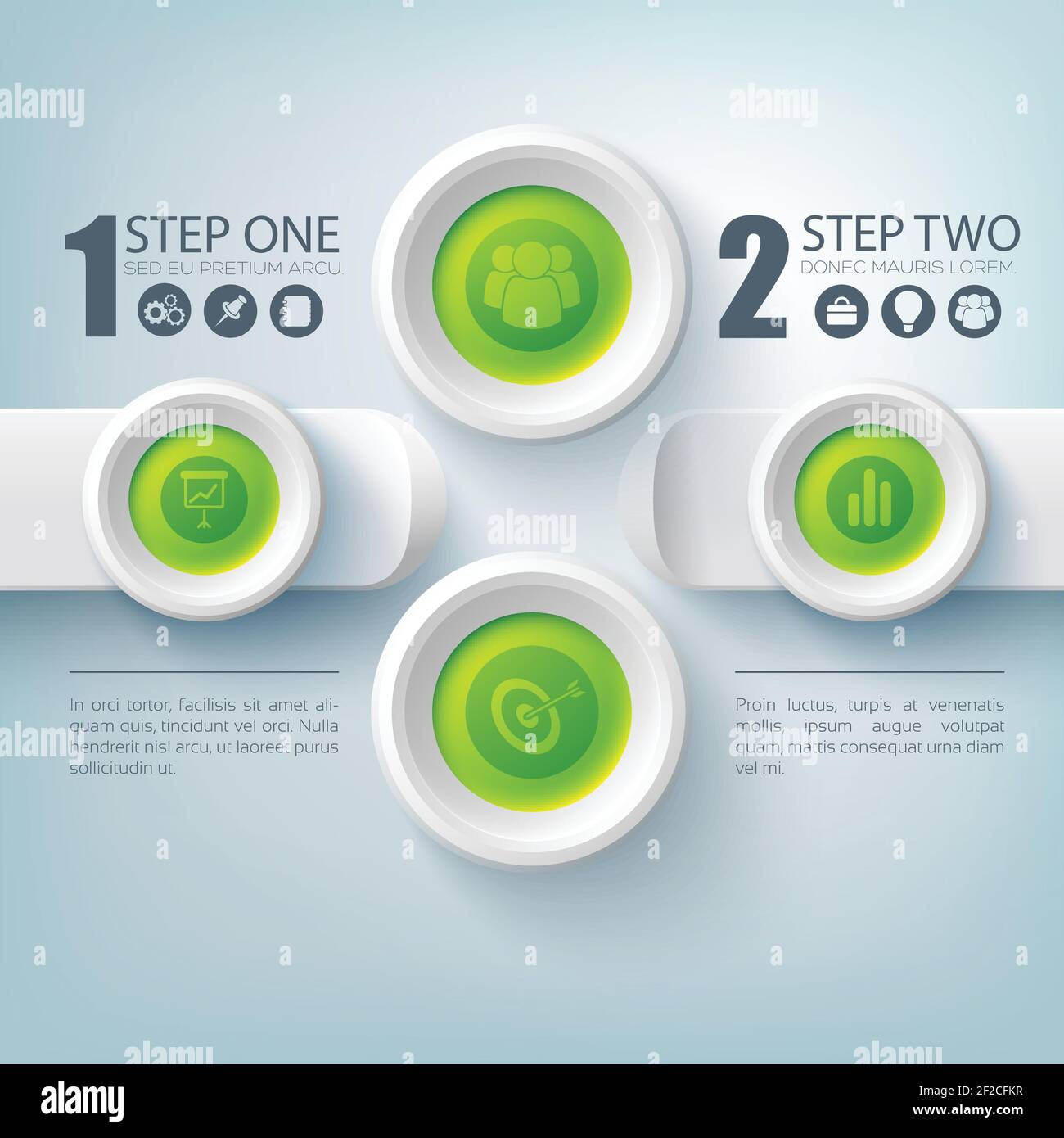 Business infographic step by step abstract background with set of web ...
