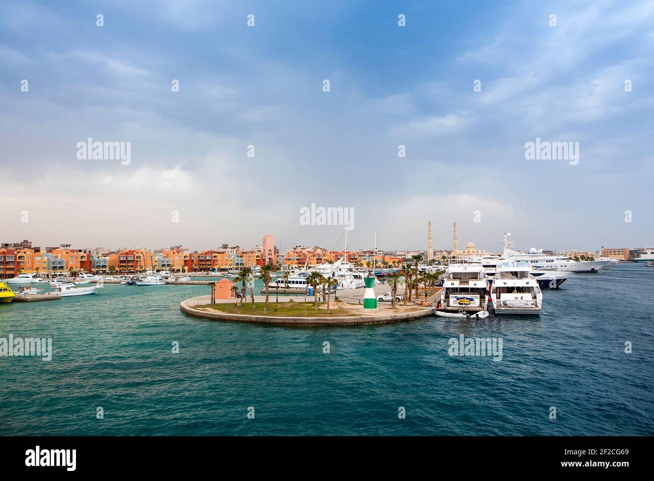 Hurghada, Egypt - November 13, 2016: Landscape of Marina bay in ...