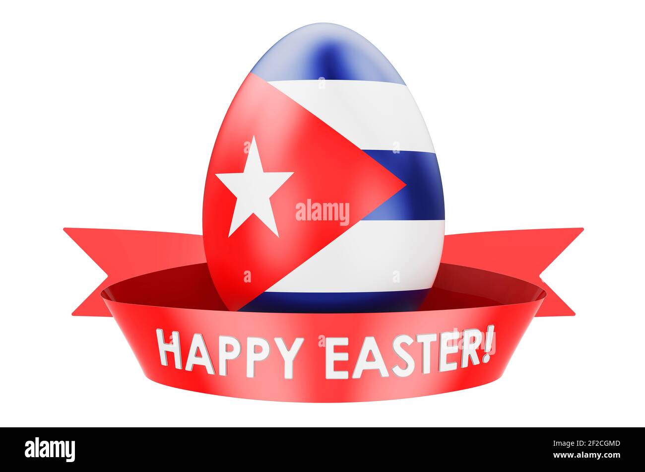 Easter egg with Cuban flag. Happy Easter in Cuba concept, 3D rendering ...