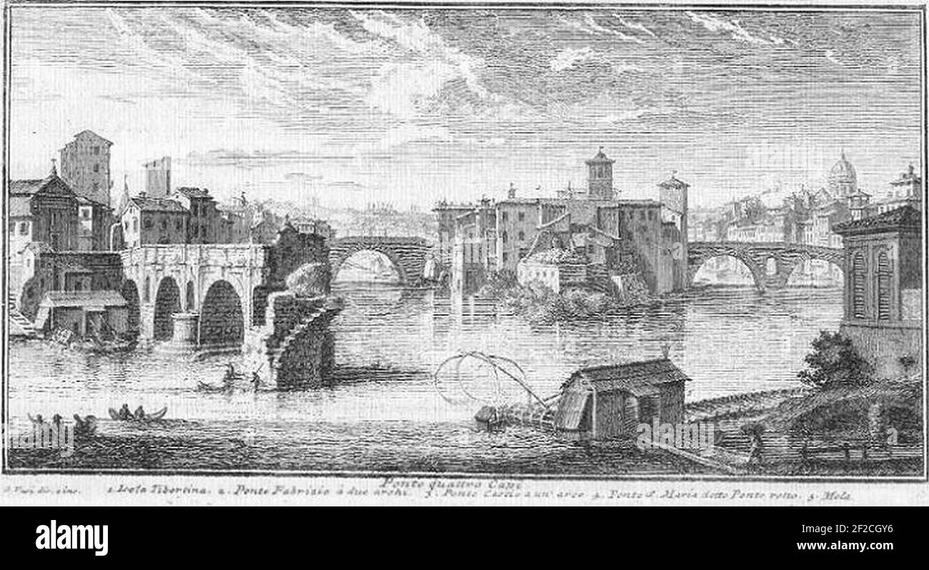 Ponte Quattro Capi - Plate 093 - Giuseppe Vasi Stock Photo - Alamy