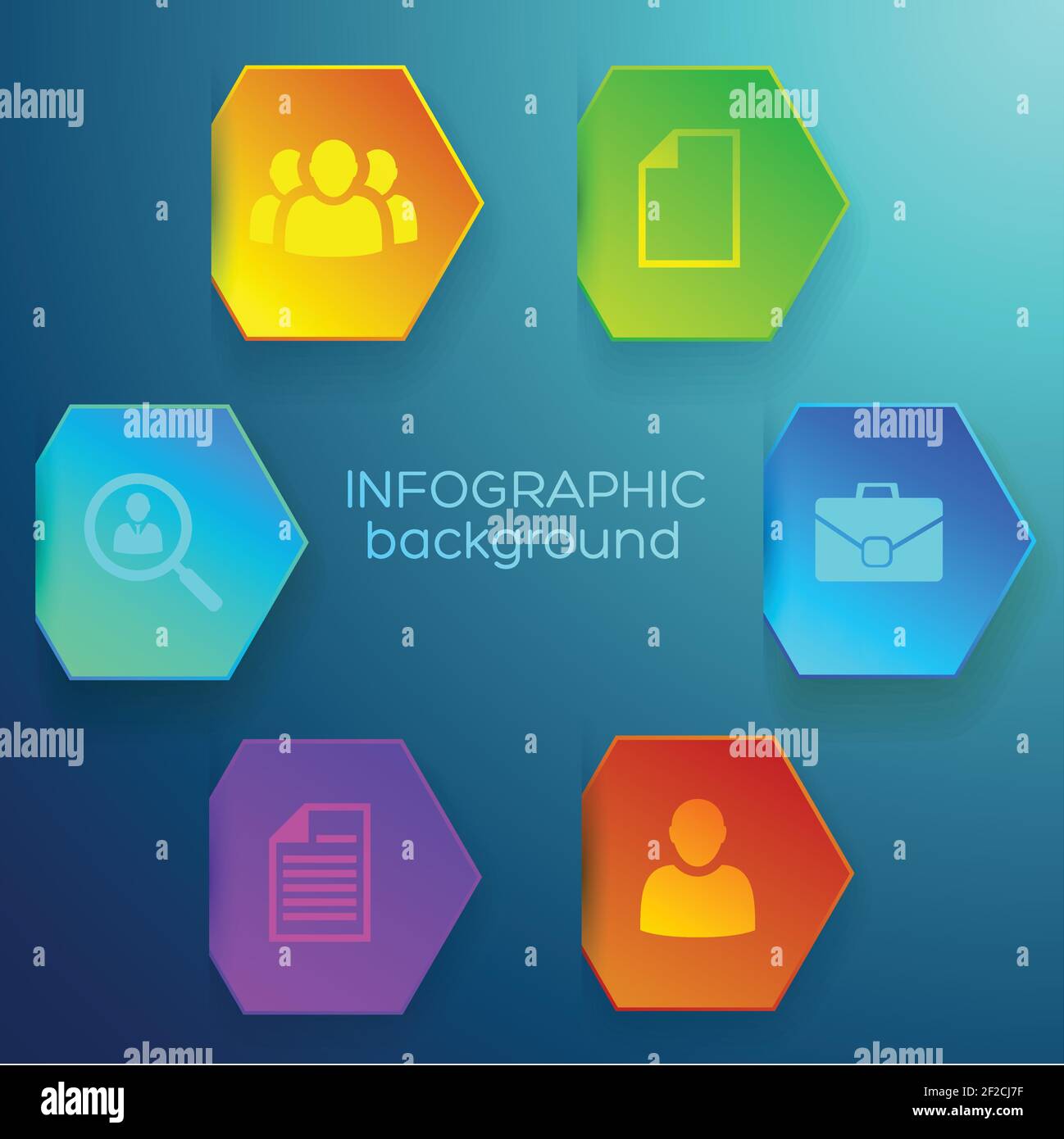 Business web infographic template with colorful bright hexagons and ...