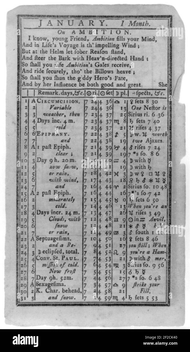 Poor Richard's Almanac Stock Photo - Alamy