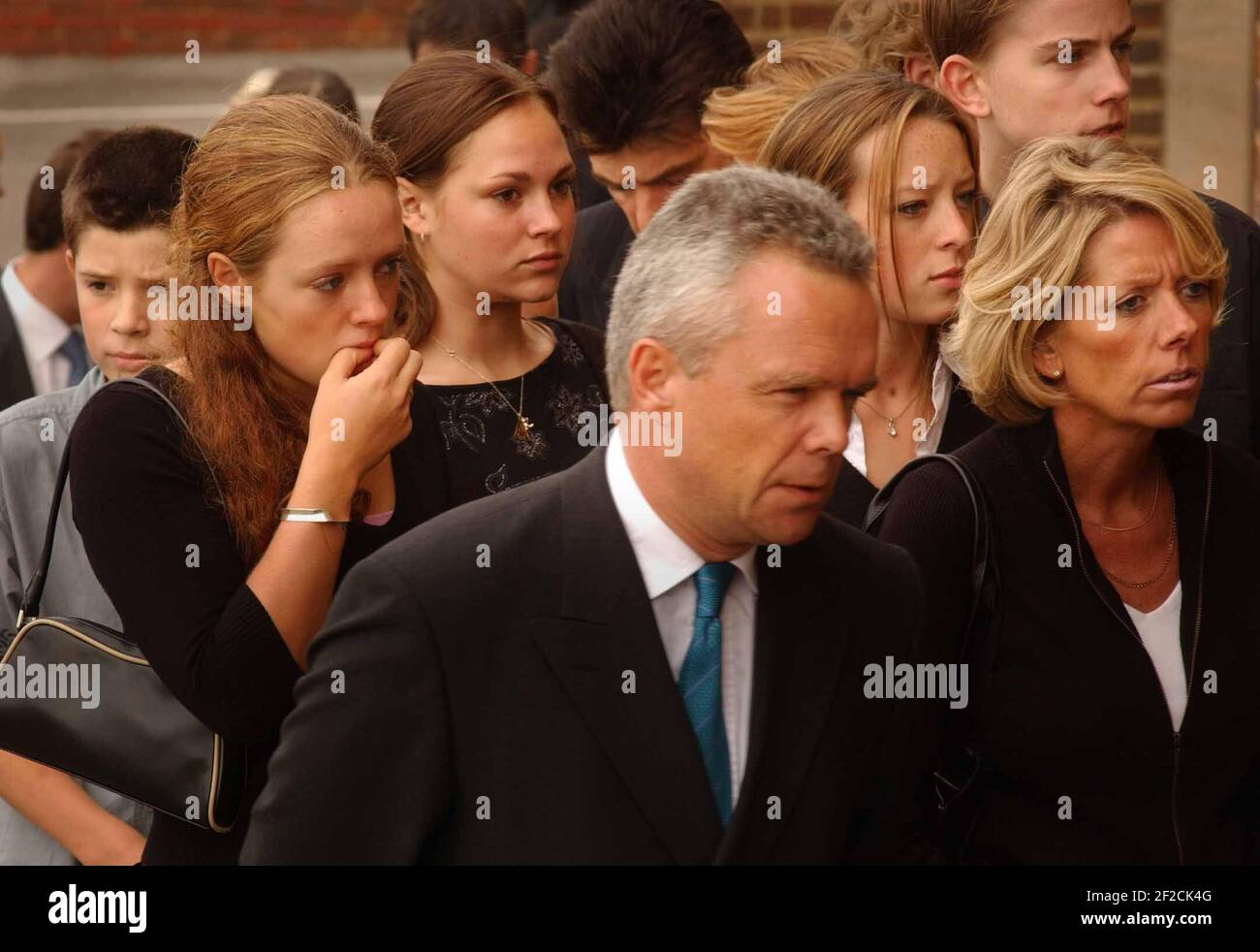 FRIENDS ARRIVE AT THE MEMORIAL SERVICE FOR MILLY DOWLER AT GUILDFORD ...