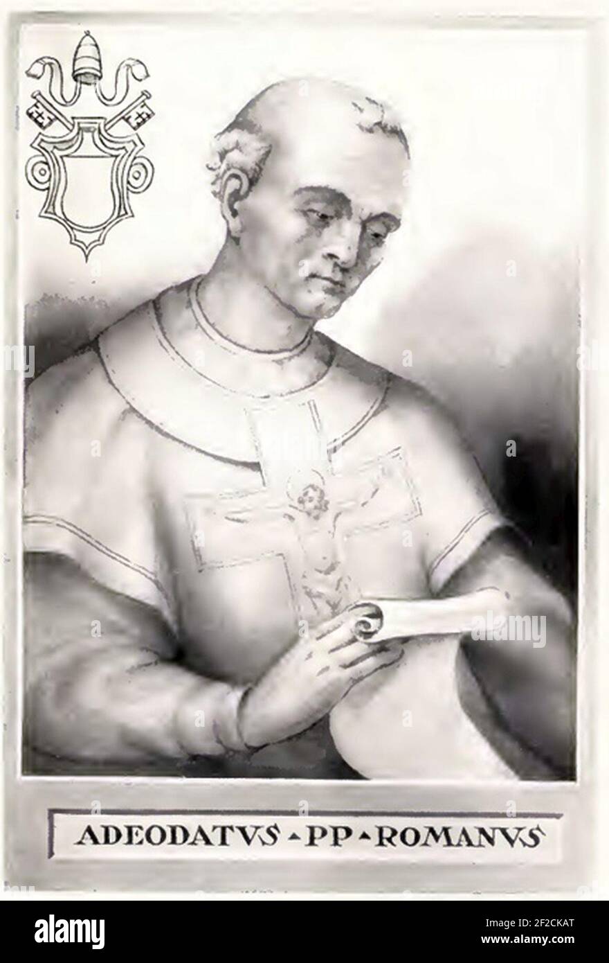 Pope Adeodatus II Illustration Stock Photo - Alamy