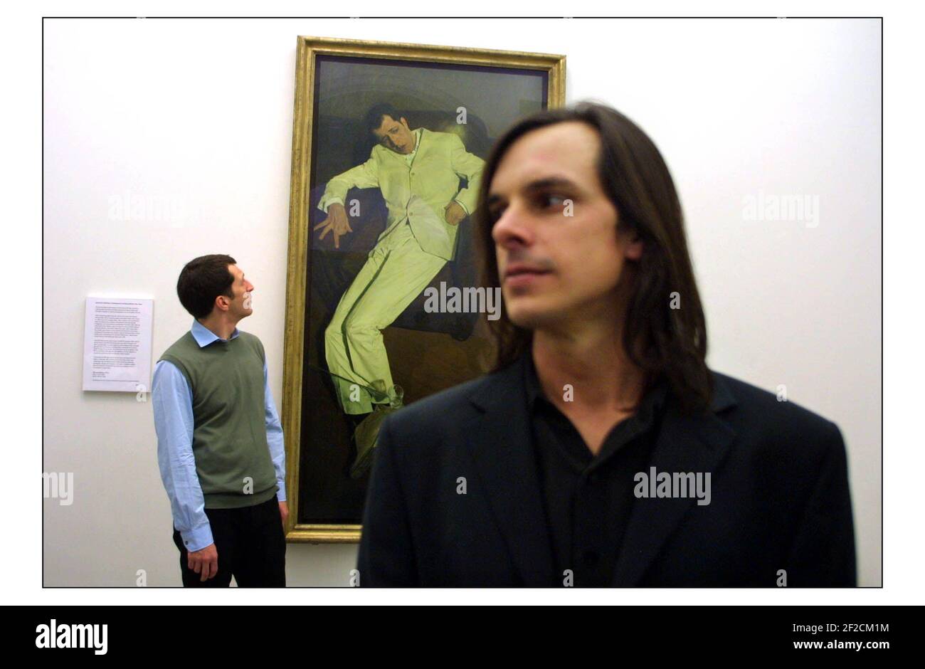 Phil Hale (long hair) The artist of a new portrait of composer Thomas ...