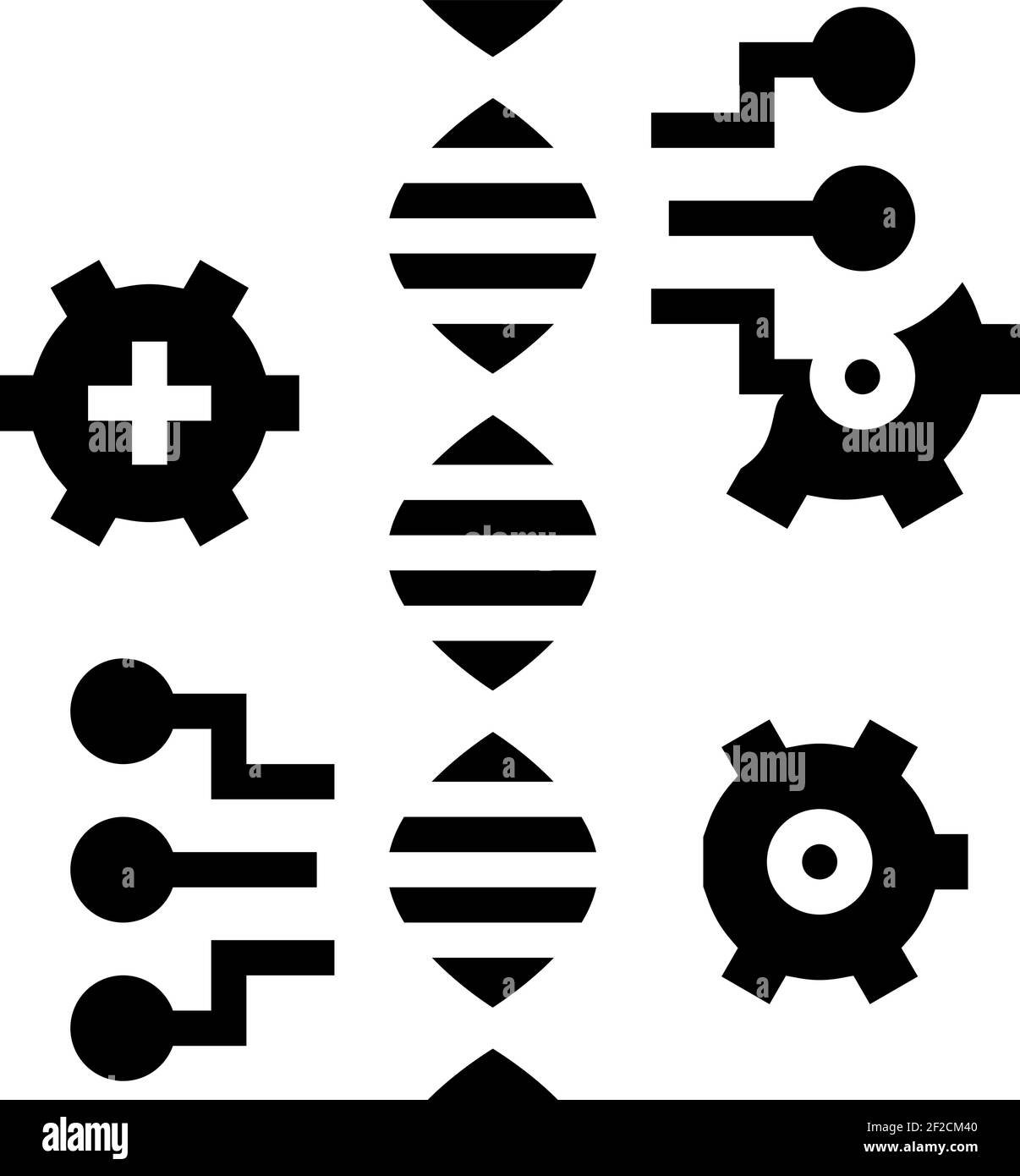 molecule genetic characteristics glyph icon vector illustration Stock ...