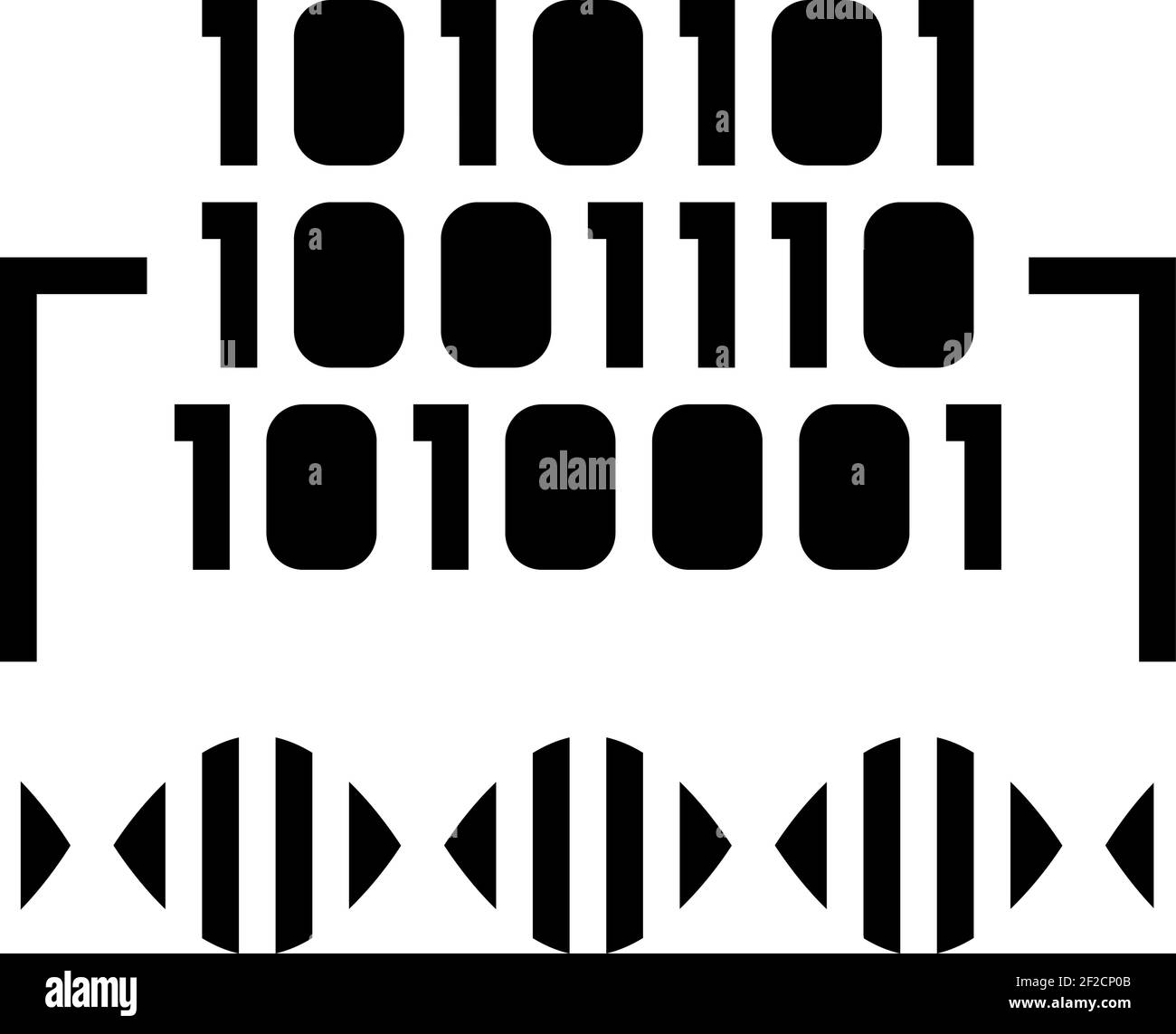 binary code genetic information glyph icon vector illustration Stock ...