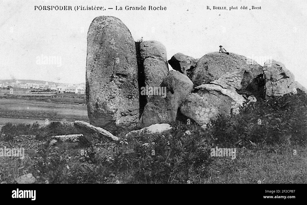 Porspoder La Grande Roche Stock Photo - Alamy
