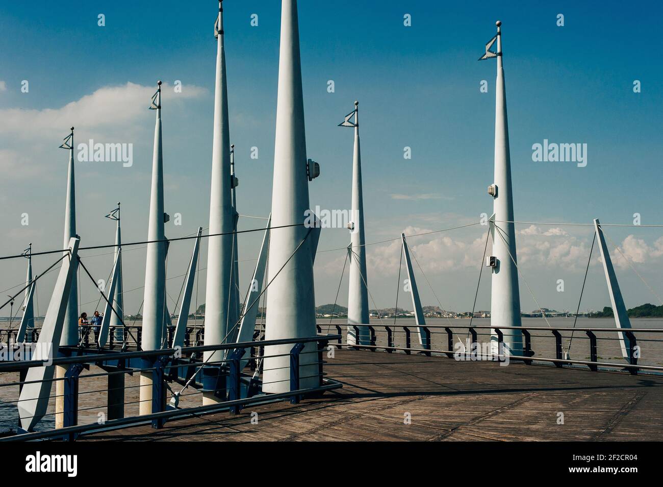 GUAYAQUIL, ECUADOR, FEBRUARY - 2019. View of the Malecon and the Guayas ...