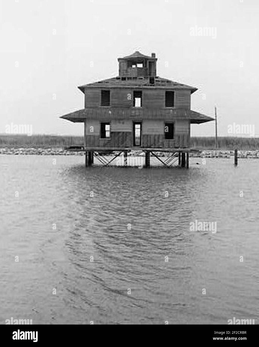 Port Mahon Lighthouse, Delaware Bay at mouth of Mahon River, on State ...
