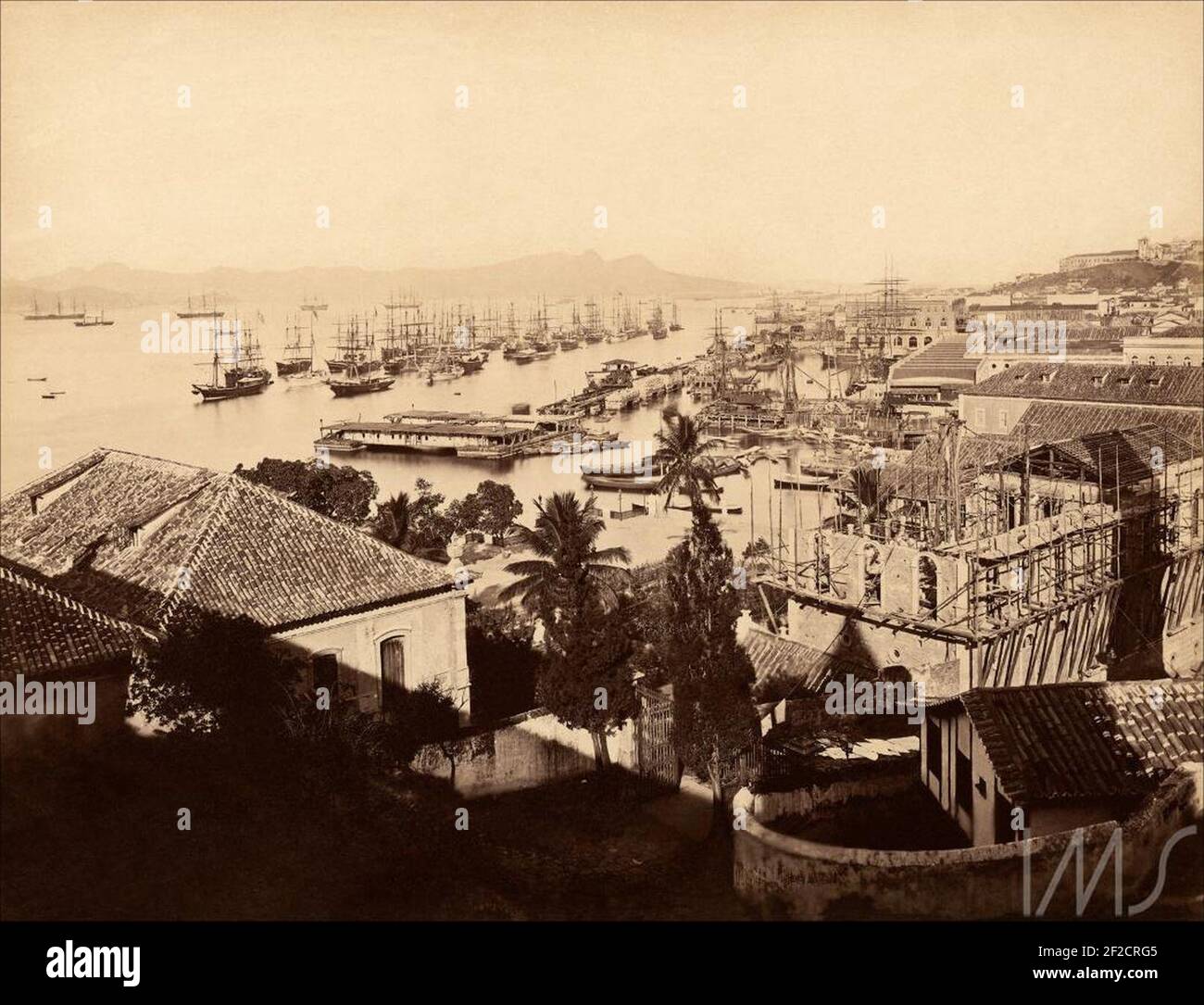Port of Rio de Janeiro city - 1866 Stock Photo - Alamy