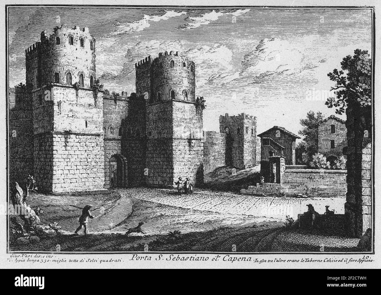 Porta S. Sebastiano - Plate 010 - Giuseppe Vasi Stock Photo - Alamy