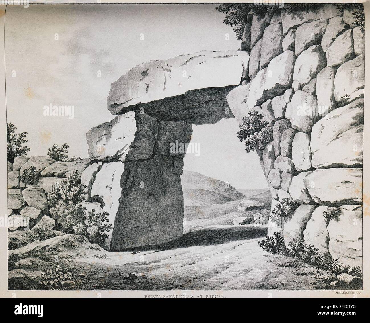 Porta Saracenica at Signia - Dodwell Edward - 1834 Stock Photo - Alamy