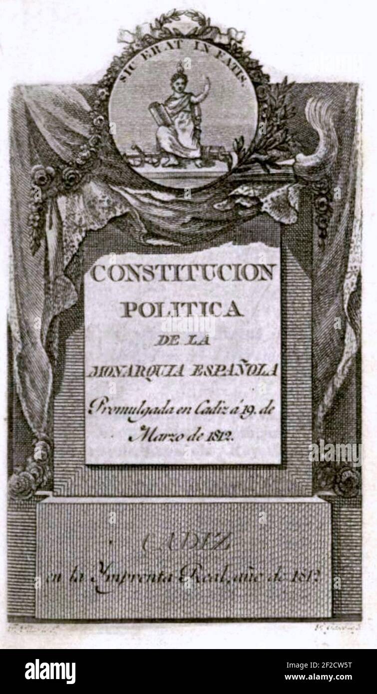 Portada de la constitución de cádiz-1812 Stock Photo - Alamy