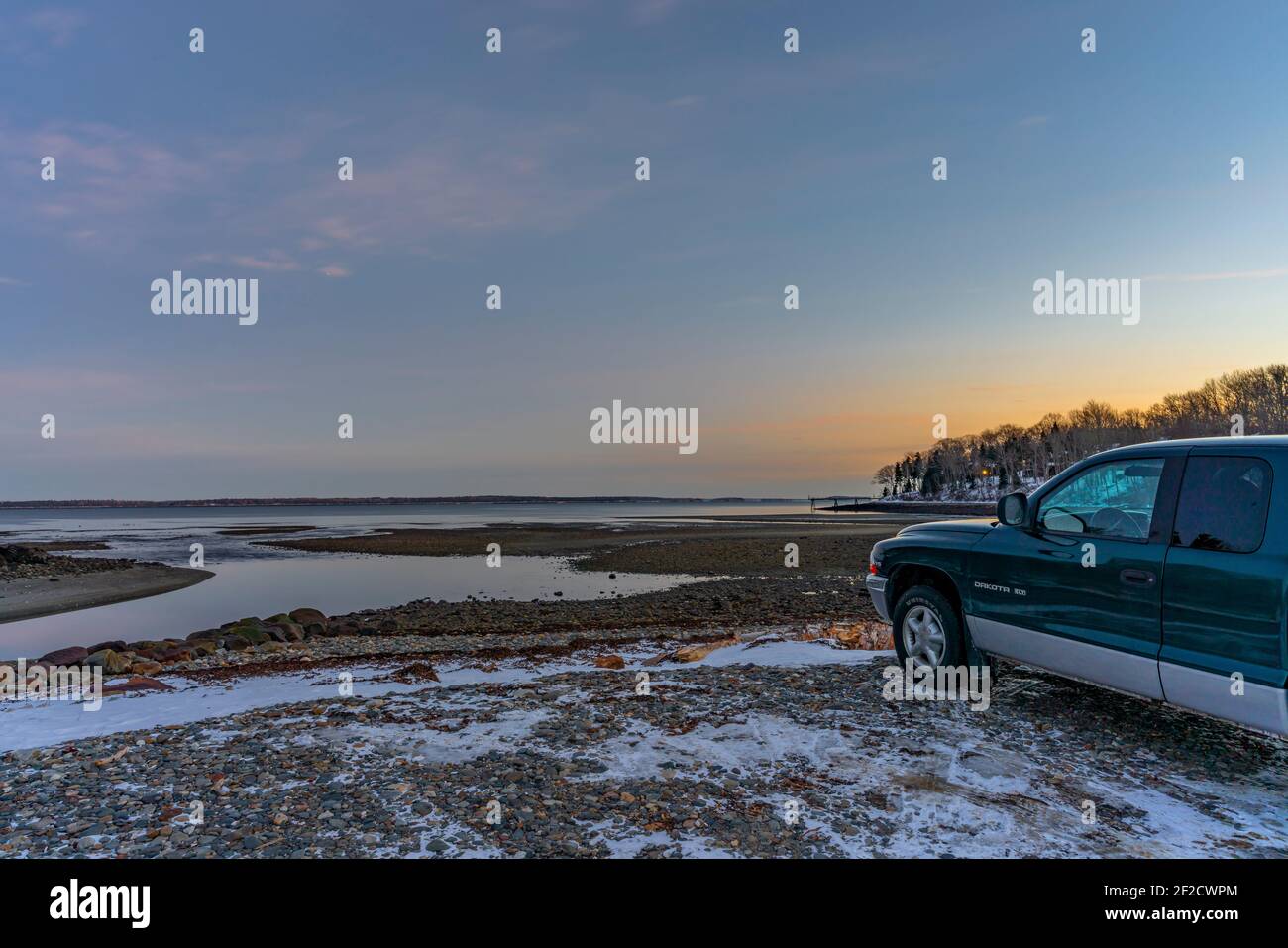 Pickup Truck Sunset Stock Photo - Alamy