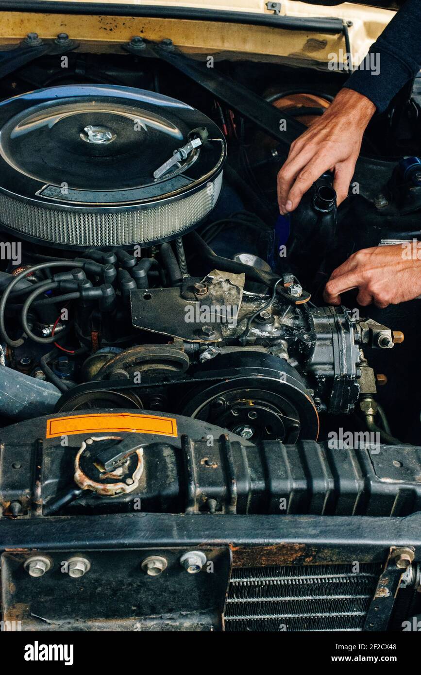 Nevada, USA - September 2019 Cougar mercury old retro car. open car ...