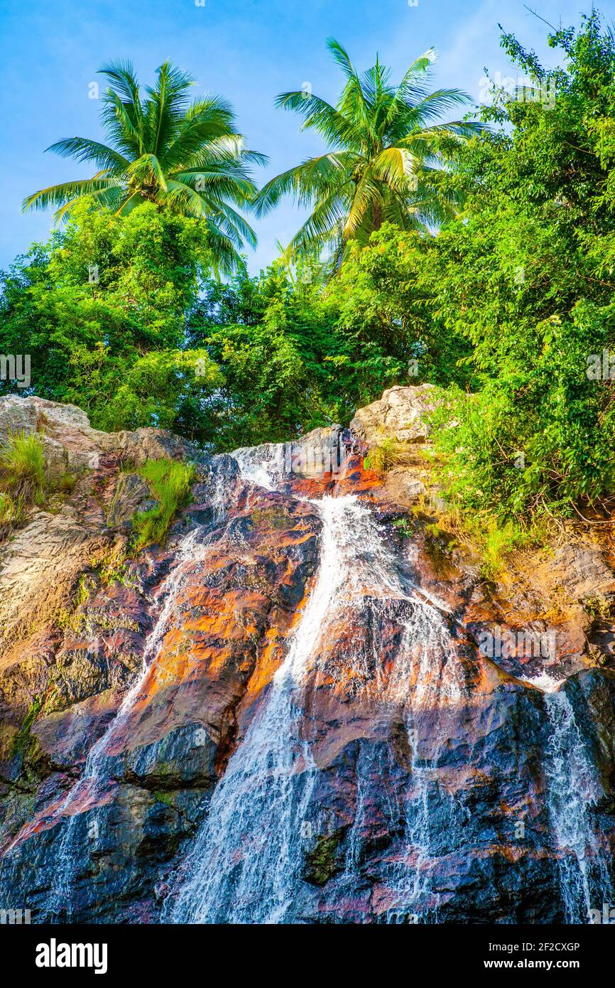 Tropical landscape of the Na Muang Waterfalls in Koh Samui island ...