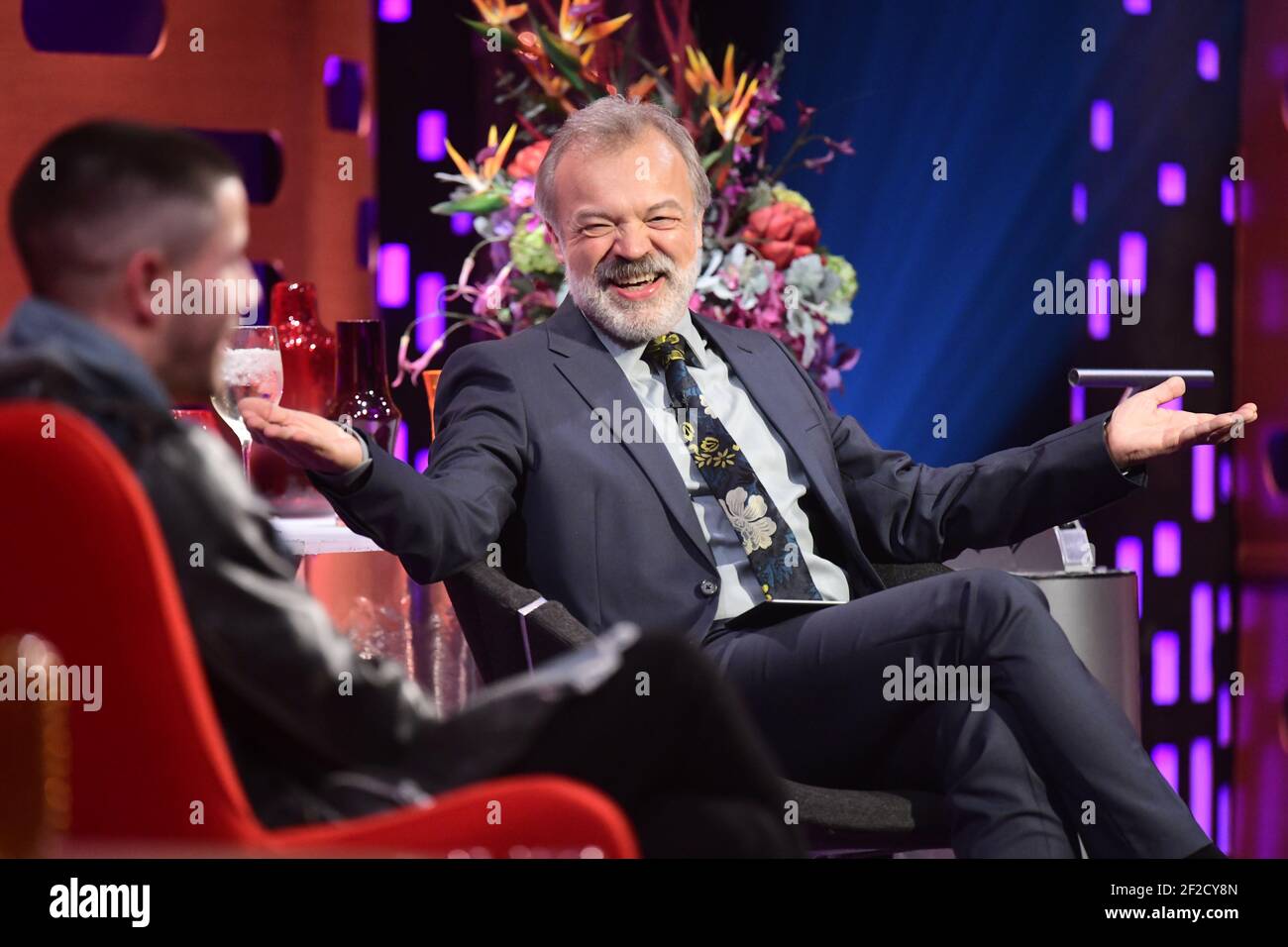 EDITORIAL USE ONLY Host Graham Norton during filming for the Graham ...