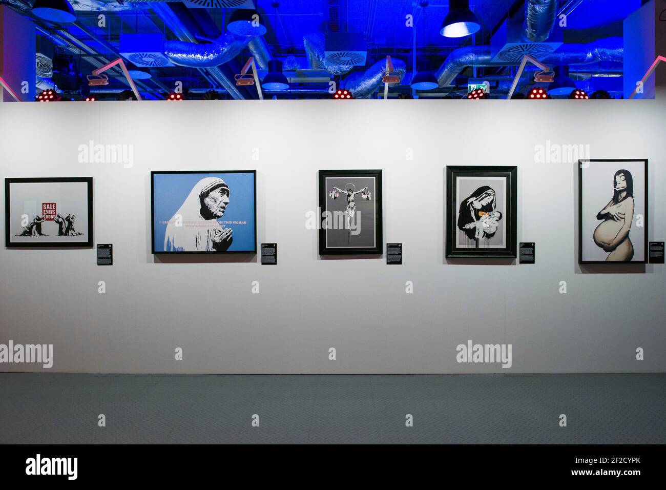 The artwork of Banksy is presented on the first ever exhibition in the ...