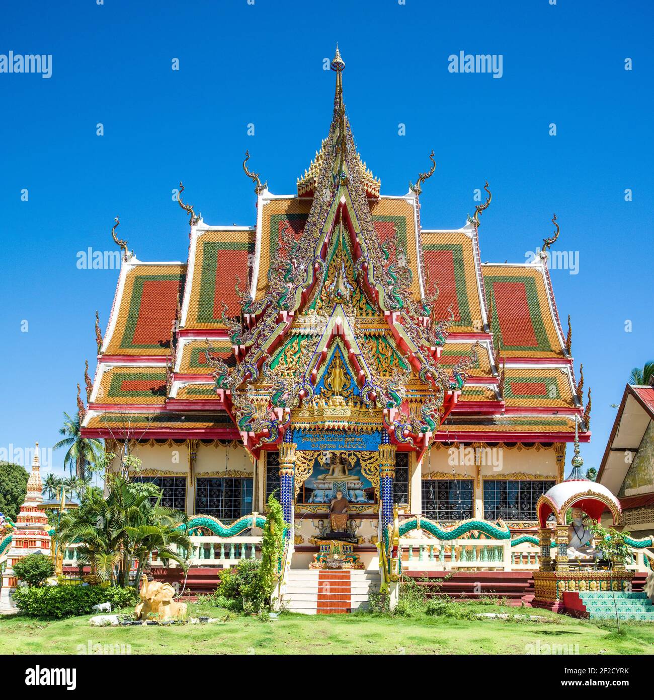 Koh Samui, Thailand - 21 November 2019: Facade of a Buddhist temple on ...