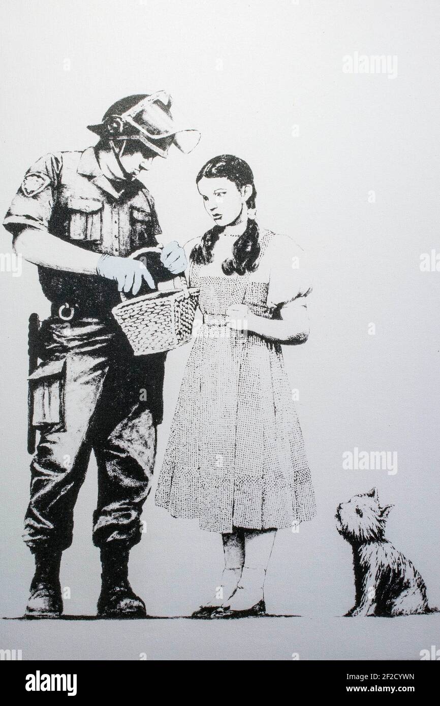 The "Stop and Search" artwork seen during the exhibition.At the Koneser ...