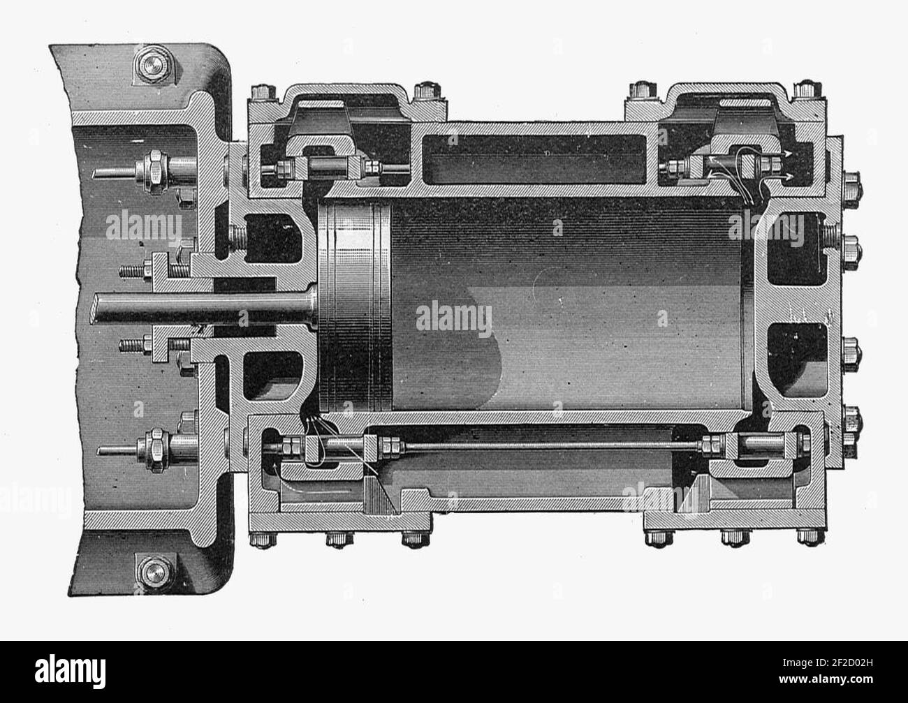 Porter-Allen cylinder and valves, sectioned (New Catechism of the Steam ...