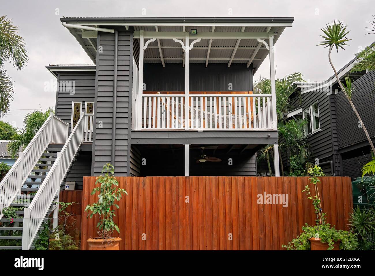 Brisbane, Queensland, Australia - March 2021: A renovated timber ...
