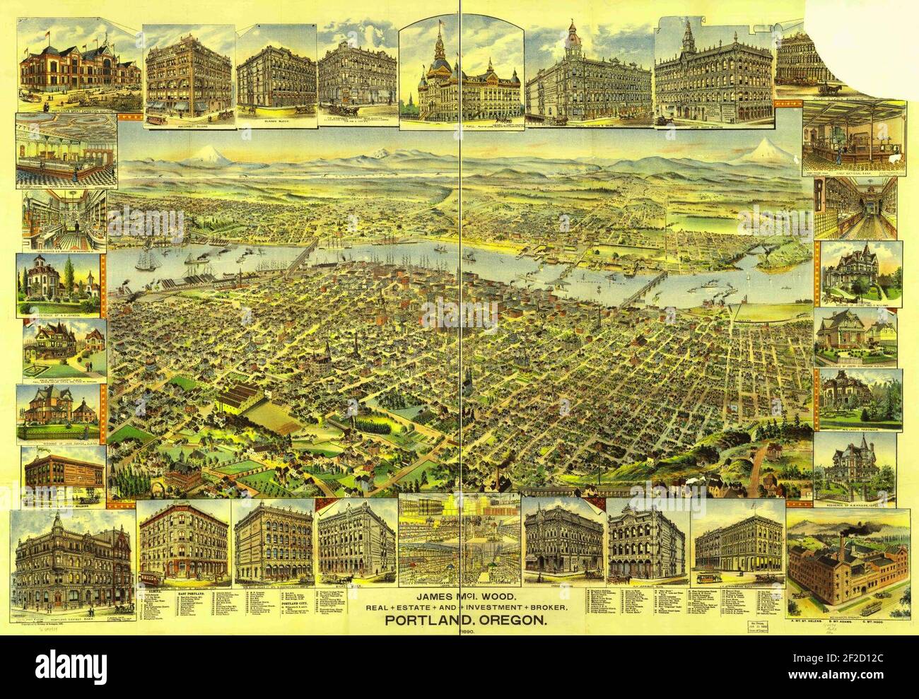 Portland, Oregon (Clohessy and Strengele, 1890 Stock Photo - Alamy
