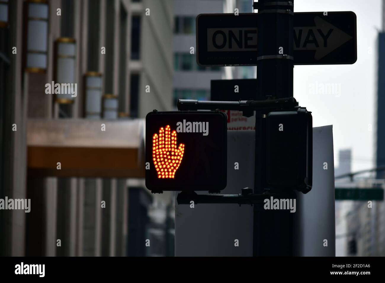 stop walking pedestrian light shows red Stock Photo - Alamy
