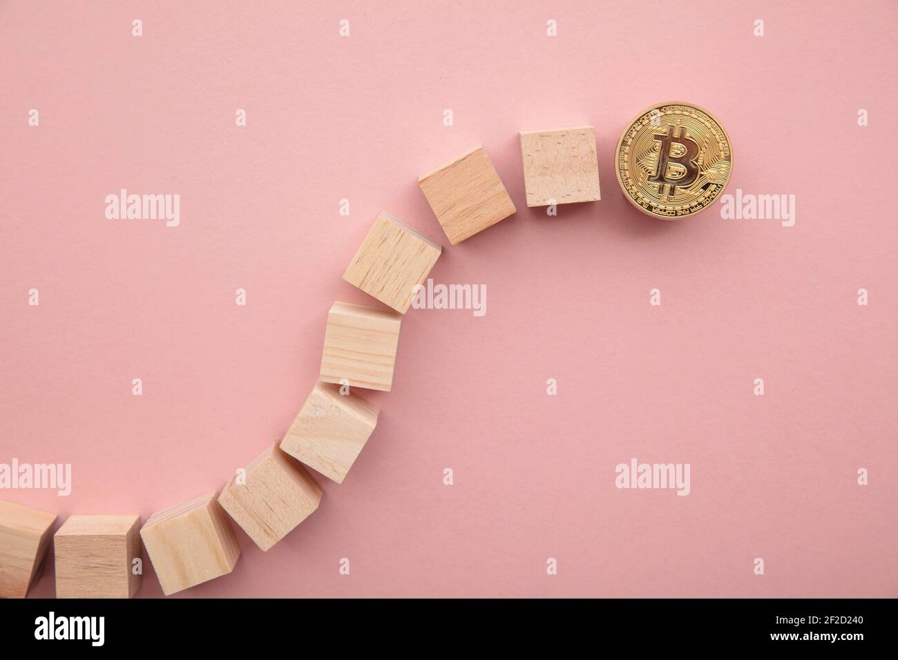 Bitcoin cryptocurrency coin blockchain technology concept. Coin with ...