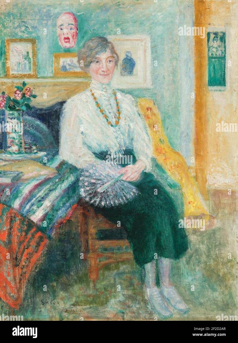 Portrait d’Augusta Boogaerts assise, ca. 1930, James Ensor Stock Photo ...