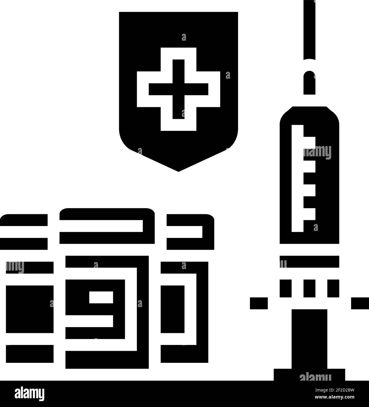 syringe medical treatment and health protect glyph icon vector ...