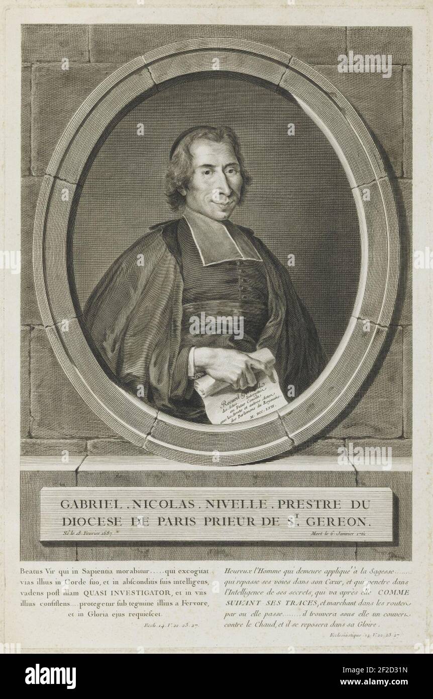 Portrait de Gabriel-Nicolas Nivelle (1687-1761), prêtre janséniste ...